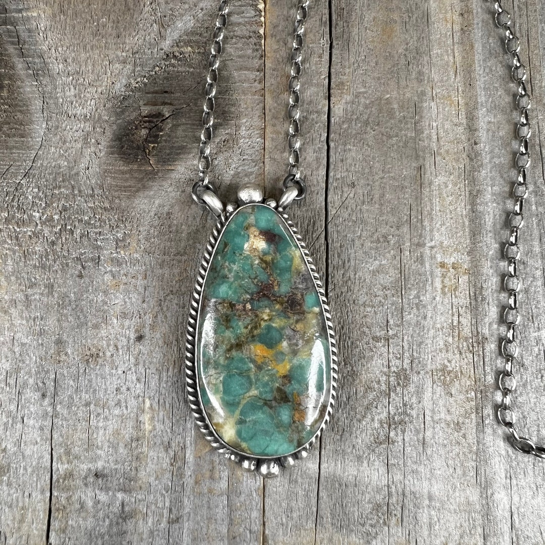 Navajo Made Turquoise Necklace Elouise Kee Vintage Sterling Silver - Etsy