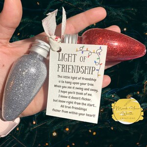 Friendship Lightbulb Ornaments Set, Best Friend Christmas Gift, Lights ...