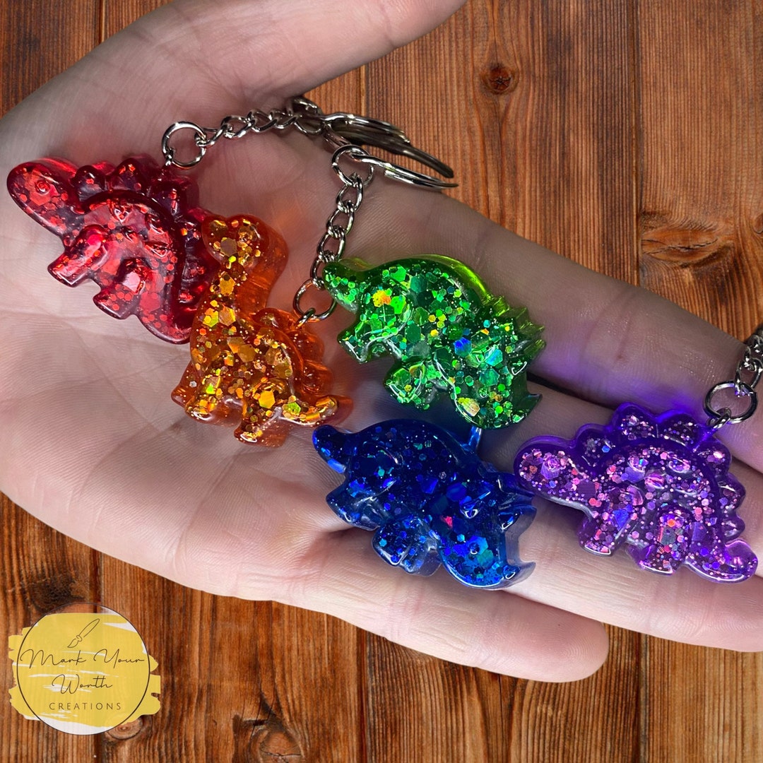 Dinosaur Keychains, Triceratops Stegosaurus Brontosaurus, Handmade ...