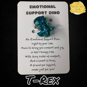 Emotional Support Dino, Pocket Hug Dinosaur, Worry Fidget Charm ...