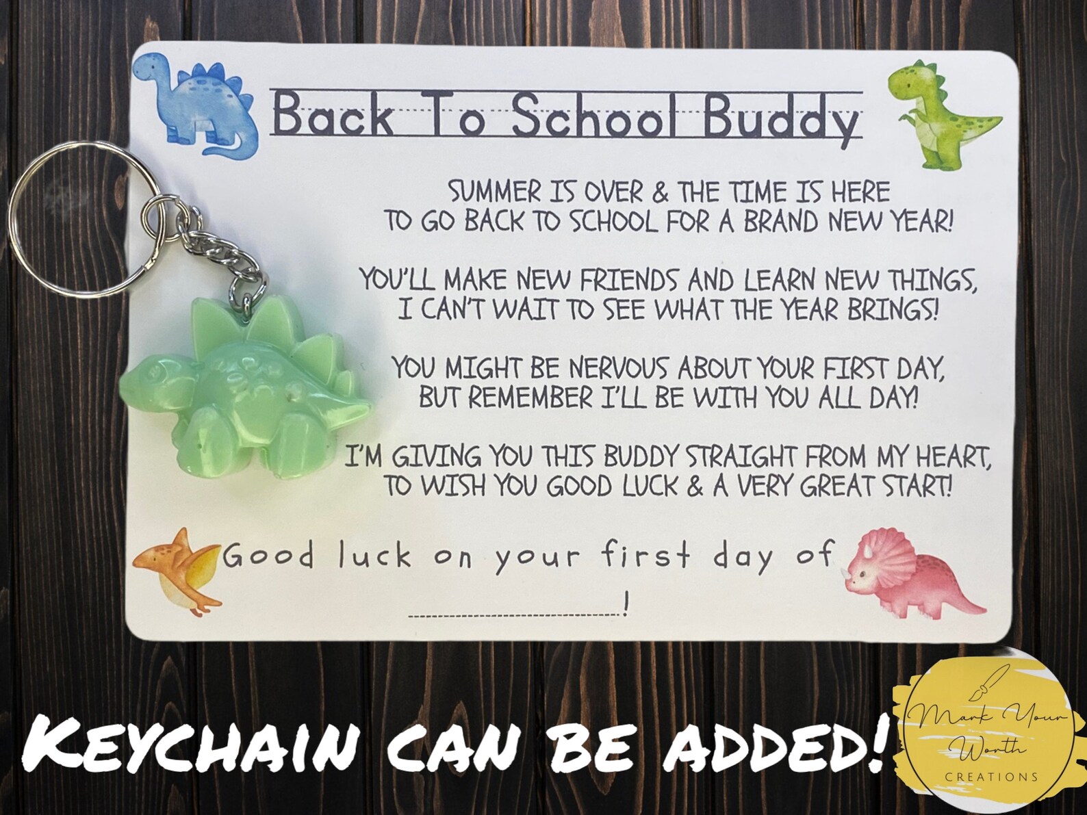 Back to School Buddy, Good Luck Class Charm, Thinking of You Gift for ...