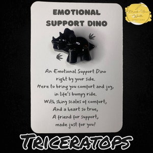 Emotional Support Dino, Pocket Hug Dinosaur, Worry Fidget Charm ...