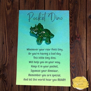 Pocket Dino Pocket Hug Pal Worry Glitter Dinosaur Charm - Etsy
