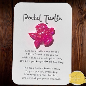Pocket Turtle, Pocket Hug, Pal, Worry Glitter Sea Turtle Charm Gift ...