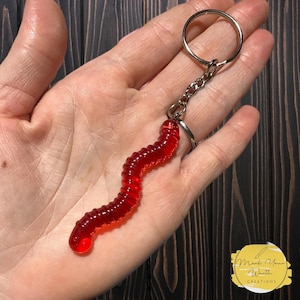 Candy Worm Keychain, Gummy Worm Keyrings, Snack Food Nostaglia Bag ...