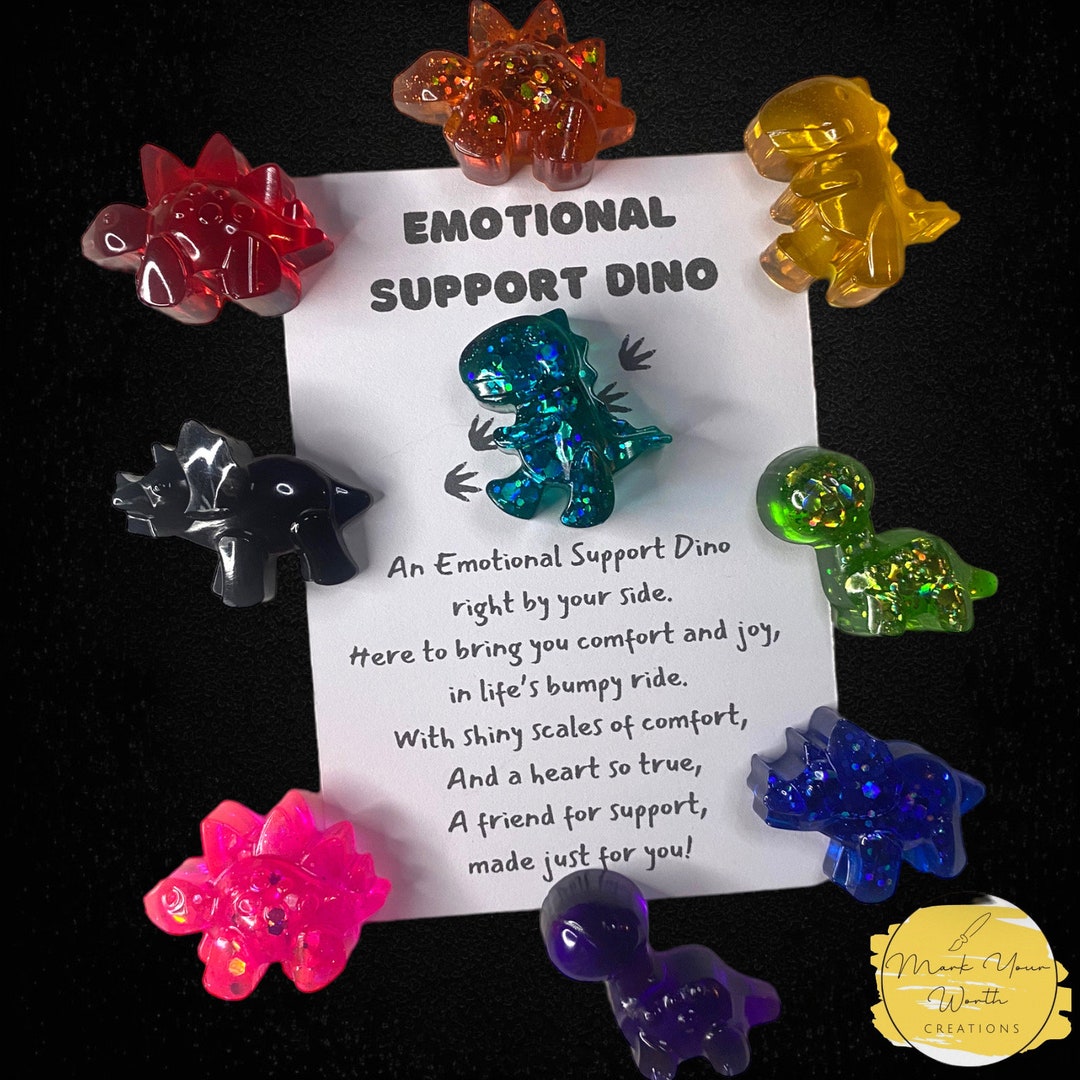Emotional Support Dino, Pocket Hug Dinosaur, Worry Fidget Charm Gift, Child Anxiety Friend ...