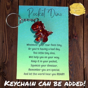 Pocket Dino, Pocket Hug, Pal, Worry Glitter Dinosaur Charm Gift, Child ...