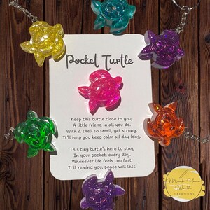 Pocket Turtle, Pocket Hug, Pal, Worry Glitter Sea Turtle Charm Gift ...