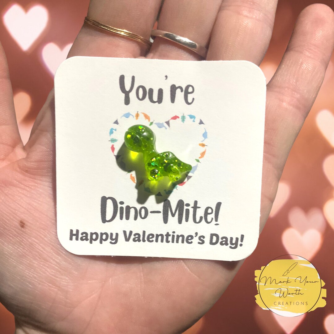 Mini Dinosaur Valentines Day Cards, Dino-mite Noncandy Option, Student ...