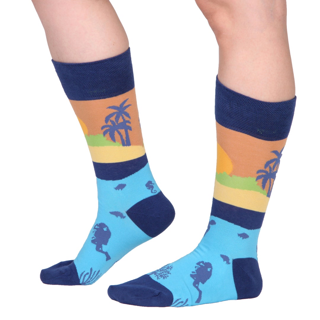Sea Socks | Funny Colourful Patterned Funky Socks | Unisex Premium ...