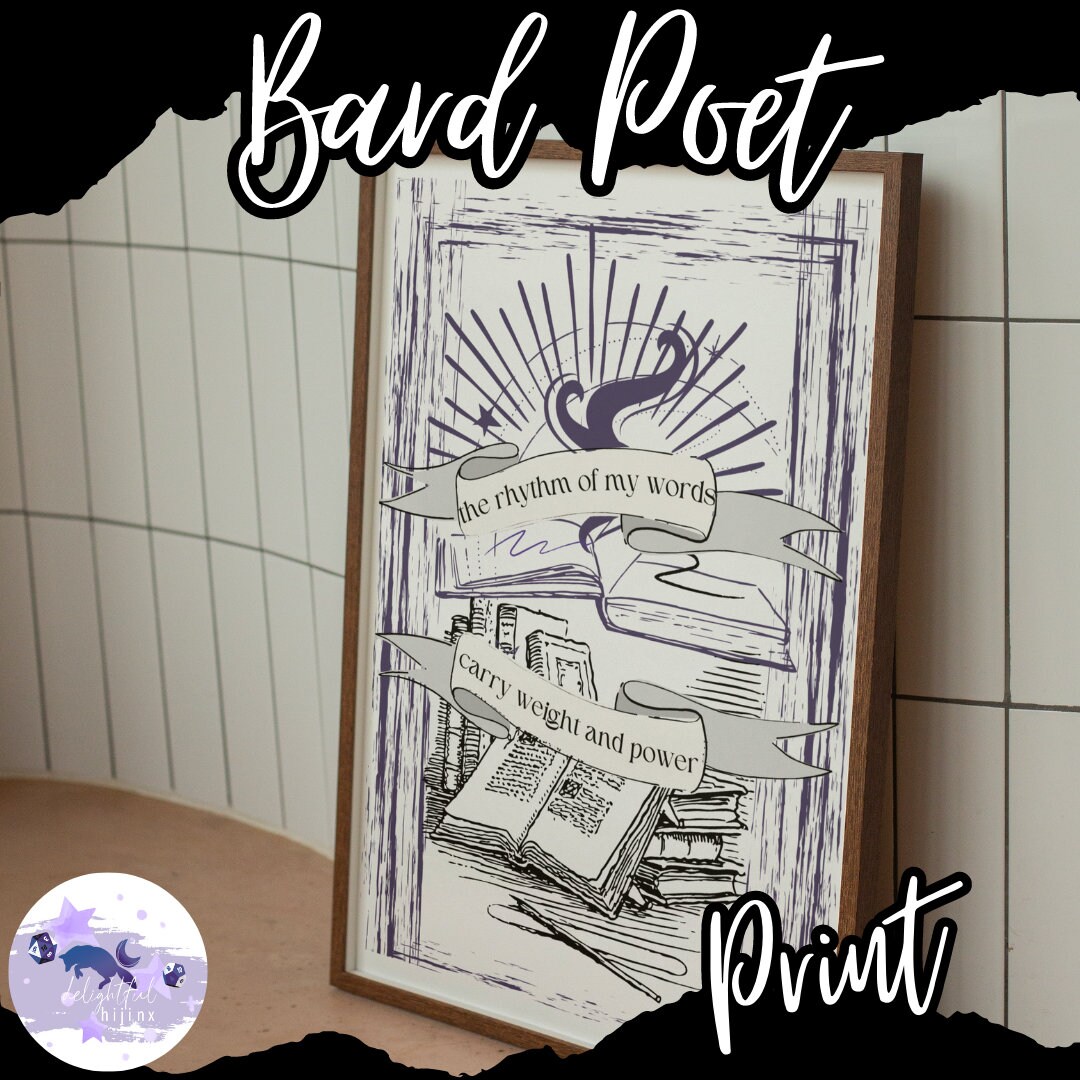 Fantasy Bard Quote Matte Print Fantasy Print, Tabletop Games, Fantasy ...