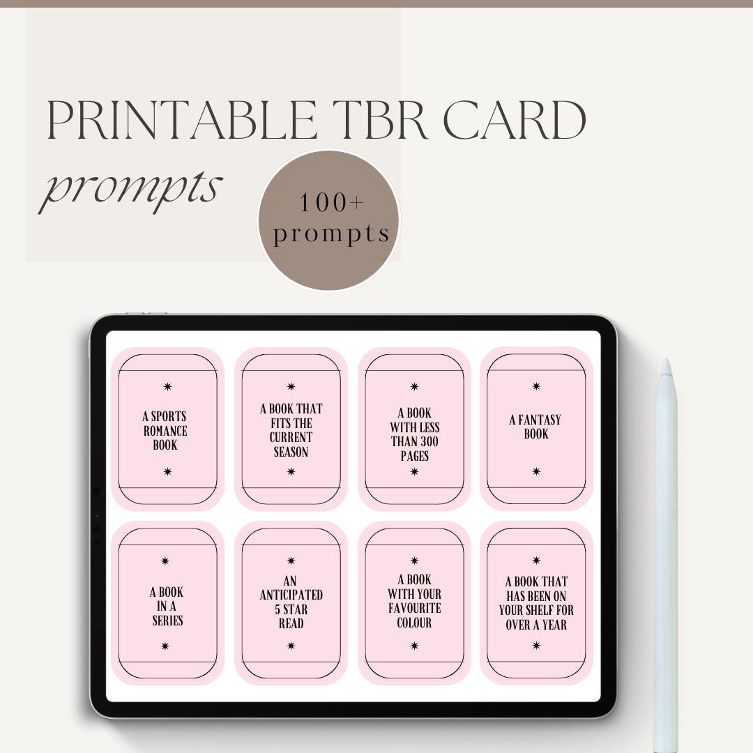 Printable TBR Jar Reading Prompts, TBR Prompt Cards, Printable TBR ...