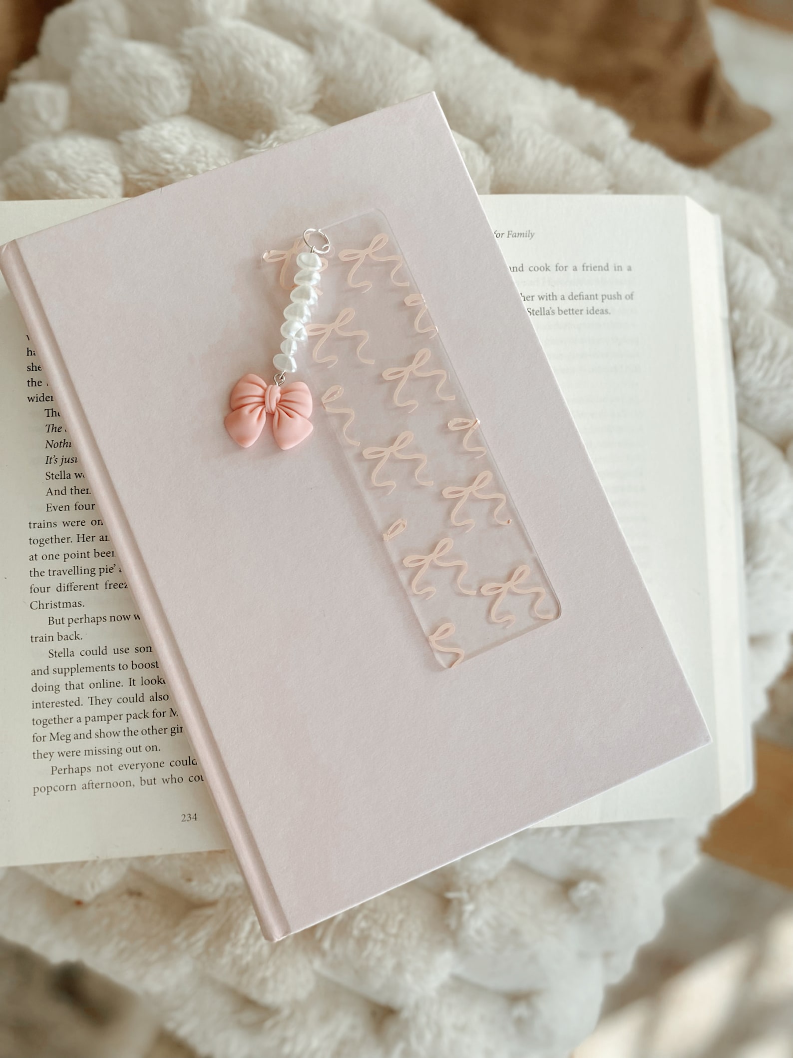 Bookmark, Acrylic Bookmark, Ribbon Bookmark, Bows, Pink Bookmark, Book ...