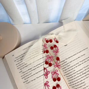 Bookmark, Acrylic Bookmark, Cherry Bows, Cherries, Bows, Book Merch ...