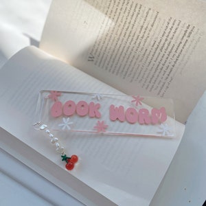 Bookmark, Acrylic Bookmark, Bookworm Bookmark, Book Mark, Book Merch - Etsy