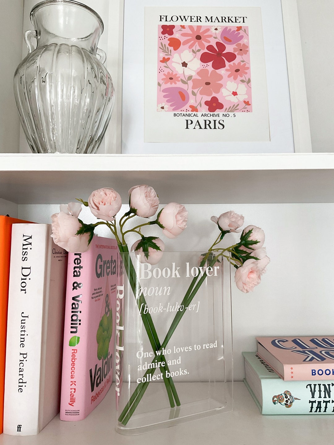 Book Vase, Book Shaped Vase, Vase, Acrylic Vase, Book Lover, Book Merch ...