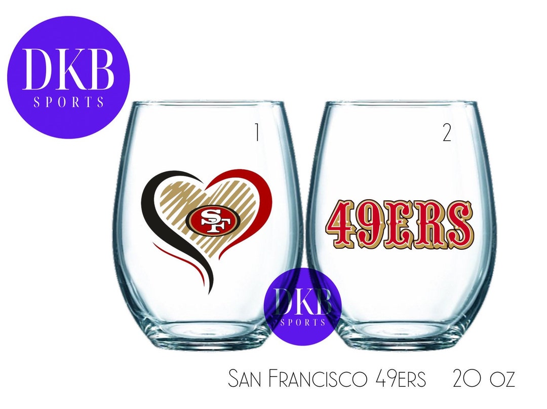 San Francisco 49ers Stemless Wine SINGLE GLASS Wine SETS Singles ...