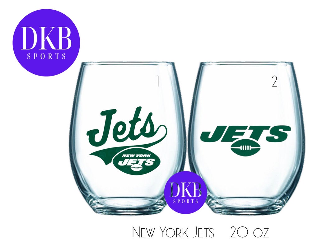 New York Jets Stemless Wine SINGLE GLASS Wine SETS Singles Barware - Etsy