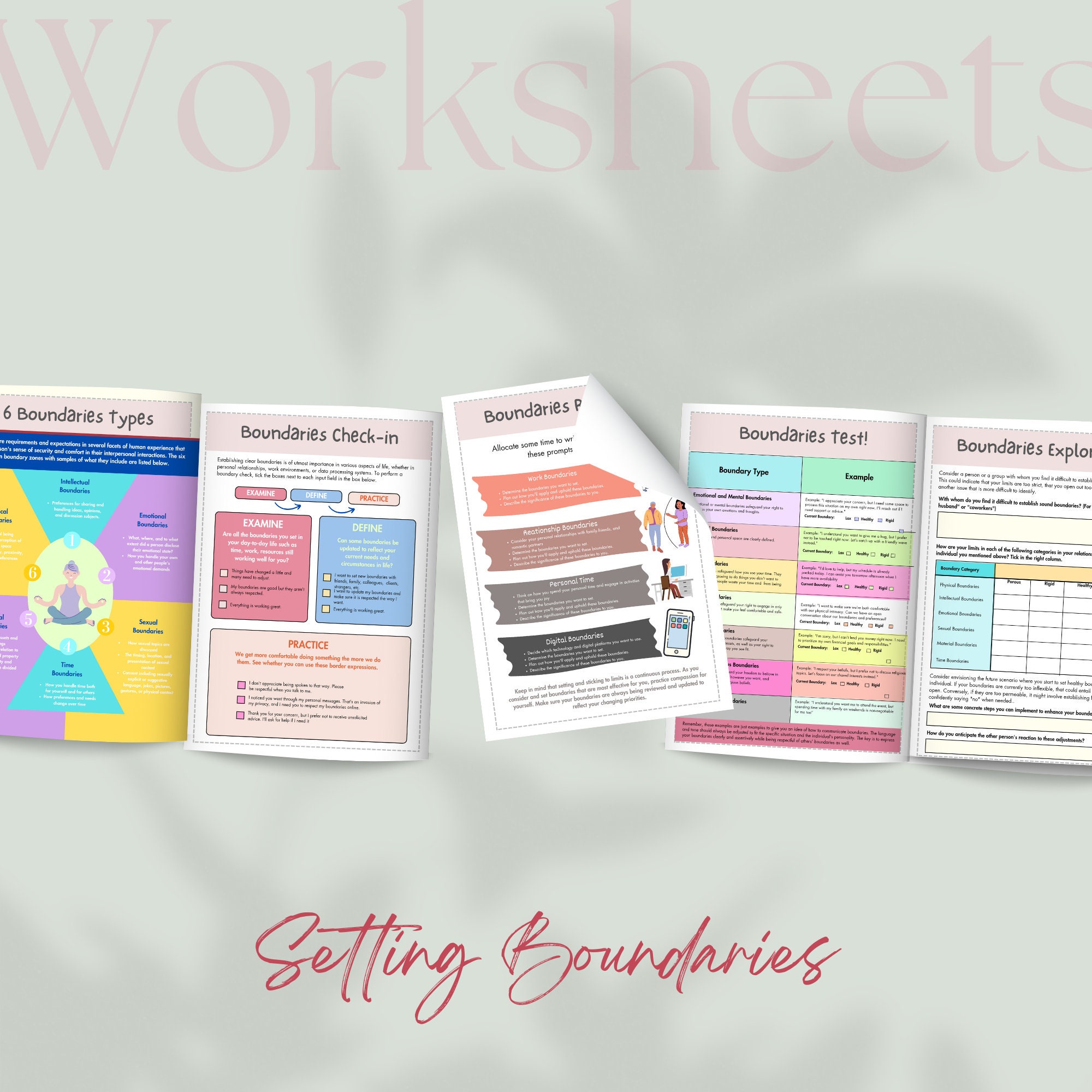 Setting Boundaries Worksheets, Rebrandable Resellable Coaching Workbook, Lead Magnet | Content ...