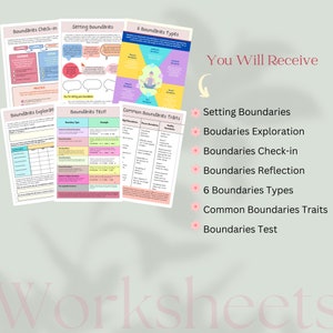 Setting Boundaries Worksheets, Rebrandable Resellable Coaching Workbook ...