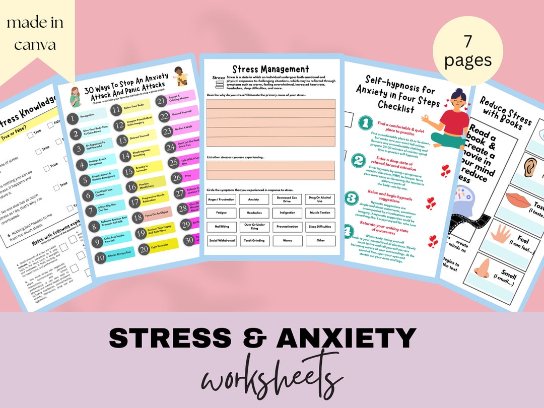 Stress & Anxiety Worksheets, Done for You Brandable Coaching Program ...