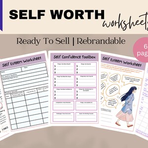 Self Worth Worksheets Done for You, Brandable Coaching Program, Self ...
