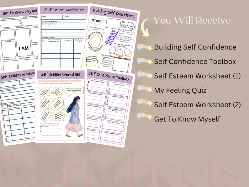 Self Worth Worksheets Done for You, Brandable Coaching Program, Self ...