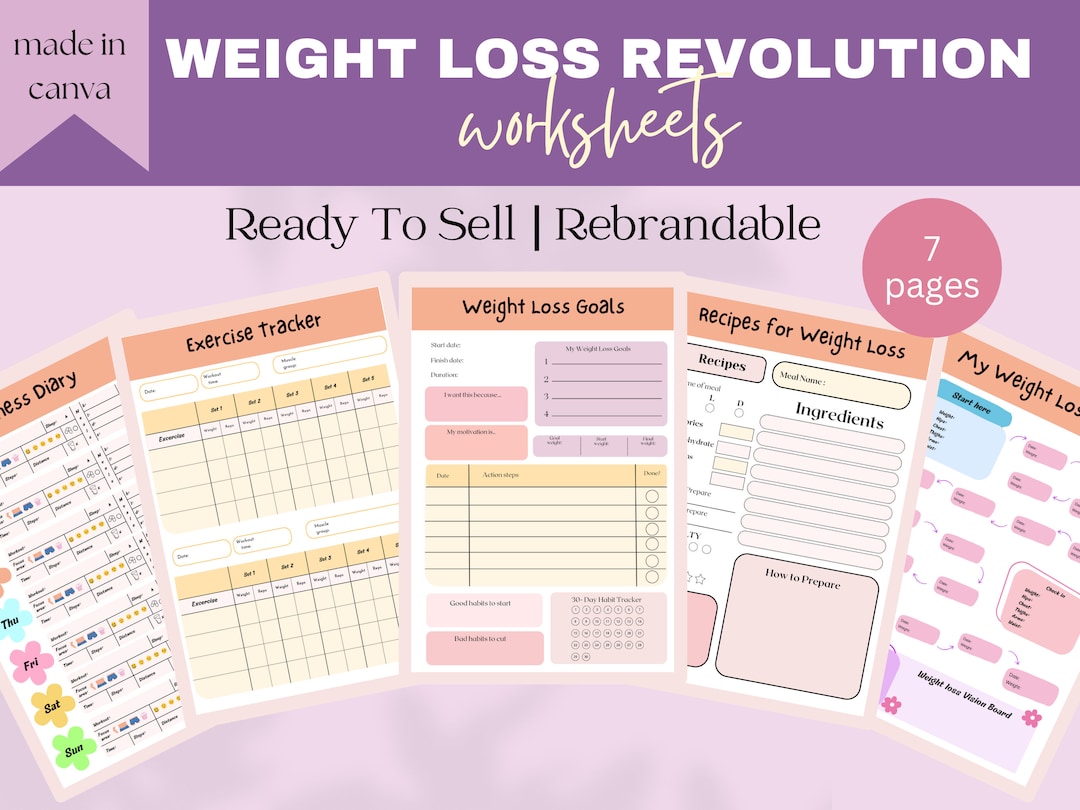 Weight Loss Worksheet |done for You Workbook |coaching Worksheet ...