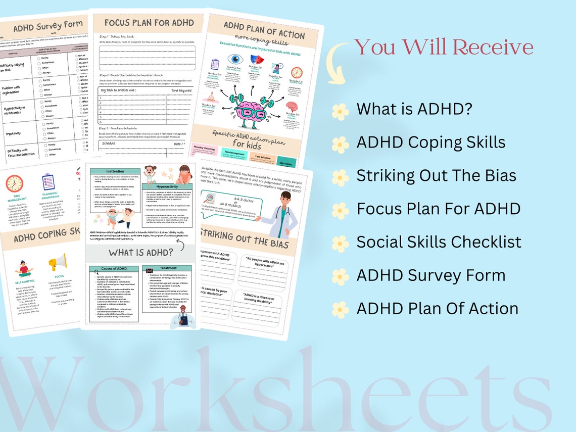 ADHD Success Blueprint Worksheets, Done for You Brandable Coaching ...