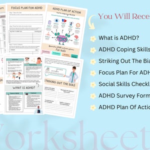 ADHD Success Blueprint Worksheets, Done for You Brandable Coaching ...