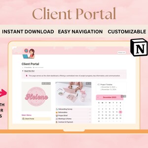 Notion Template Client Portal Client Dashboard Project - Etsy