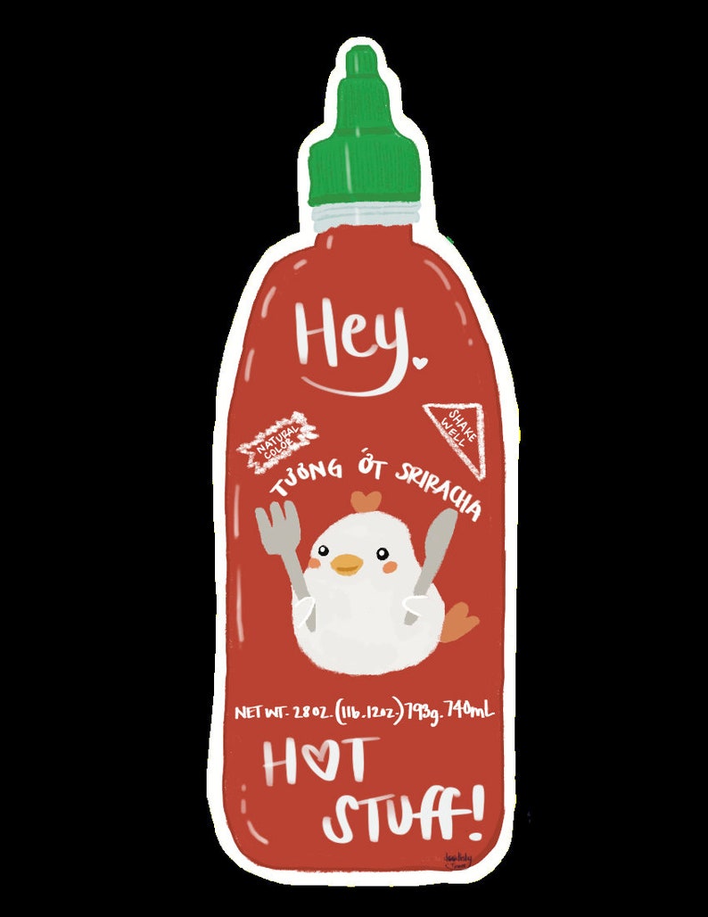 Cute Sriracha Sticker Die Cut Sticker Hot Sauce Chili Sauce - Etsy