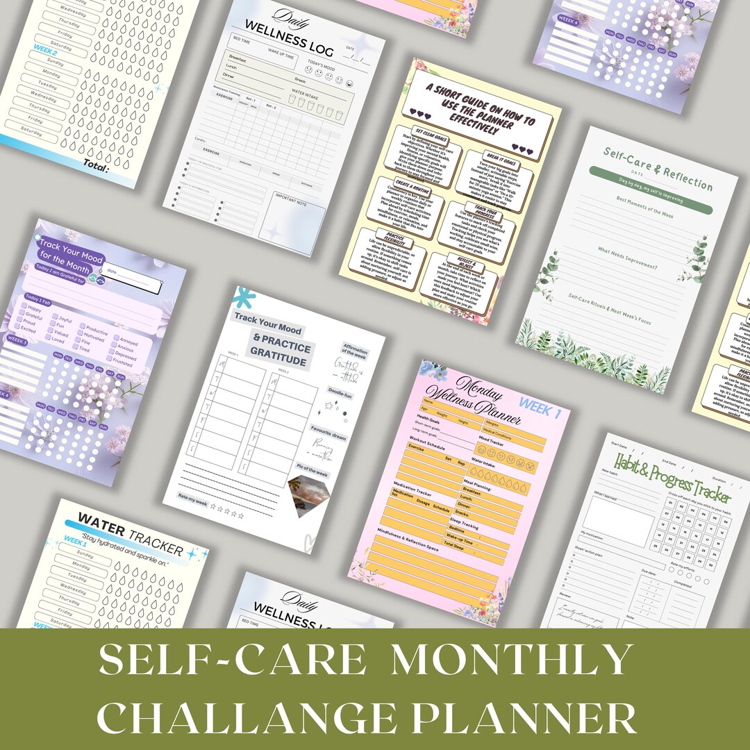 Productivity Weekly Planner Self-care Planner Weekly and Monthly PDF ...