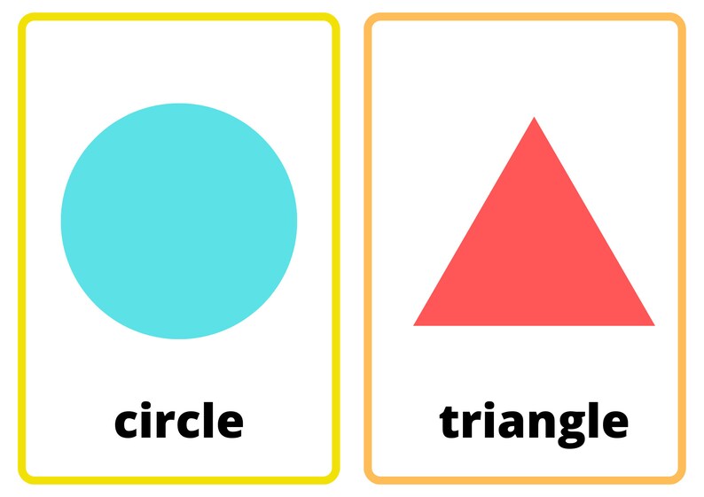 10 Geometric Shapes / Flash Cards Printable / Homeschool Preschool ...