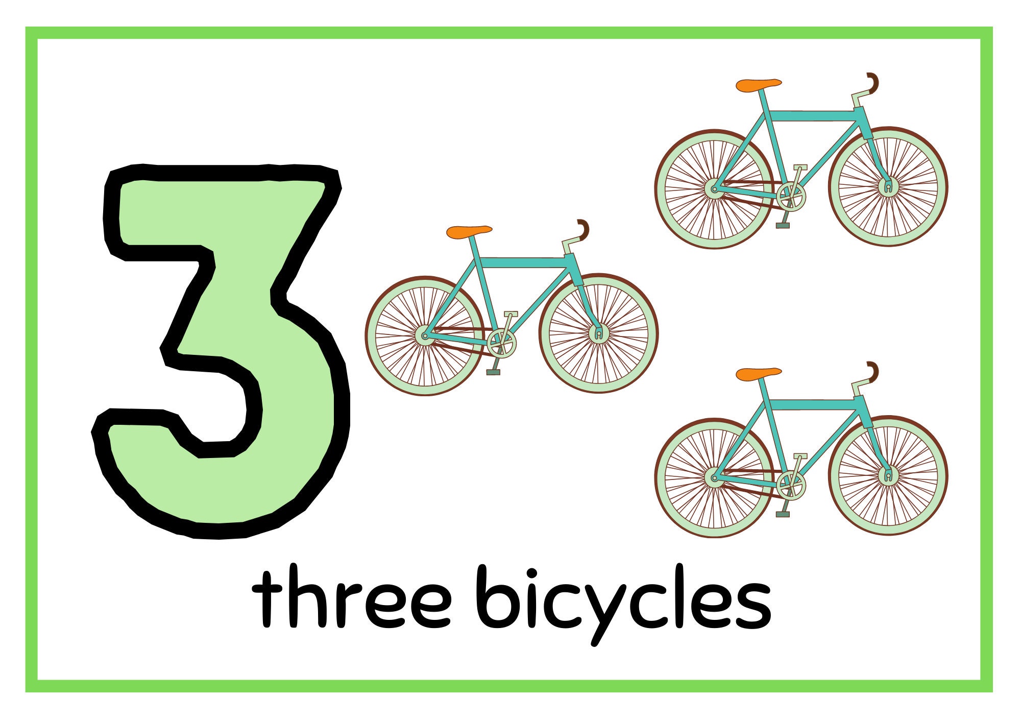 1 to 10 Transportation Themed Counting Flash Cards, Vehicle Alphabet ...