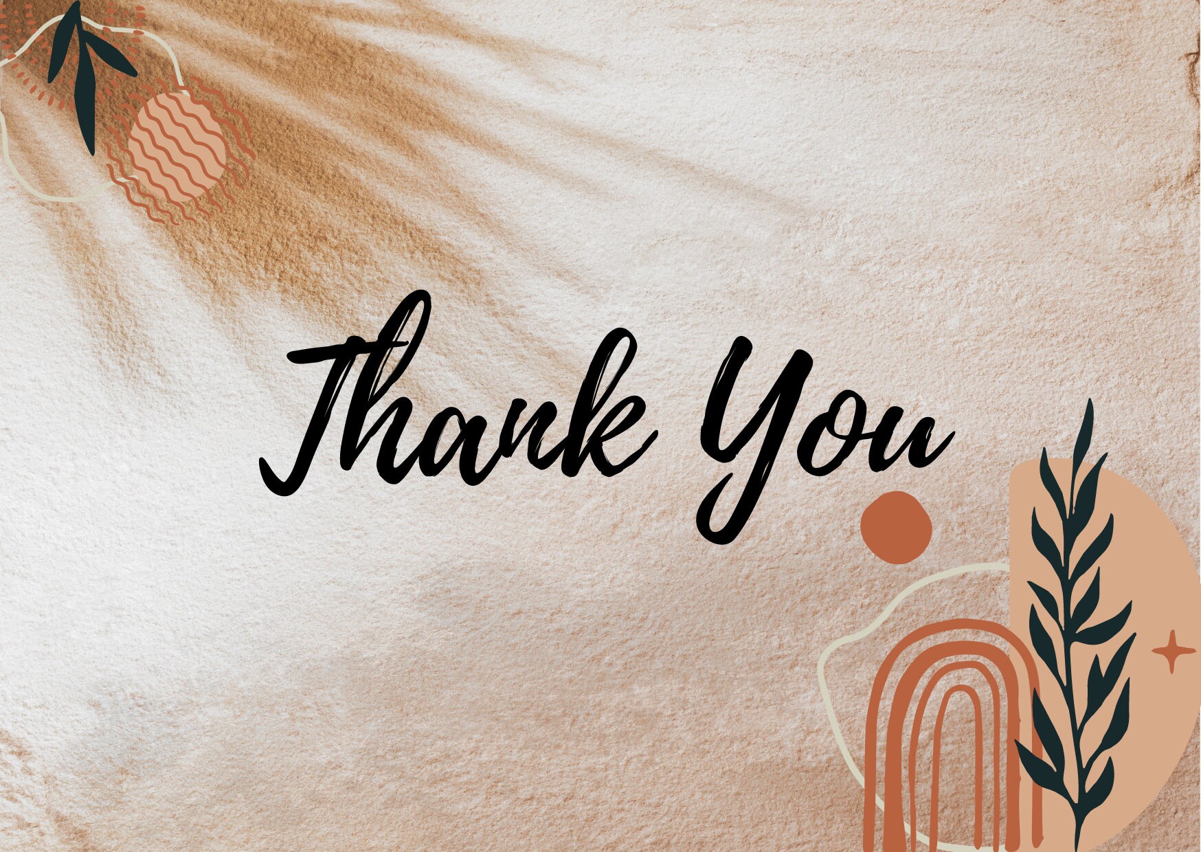 Brown Minimalist Thank You Card, Thank You Greeting Card for Business ...