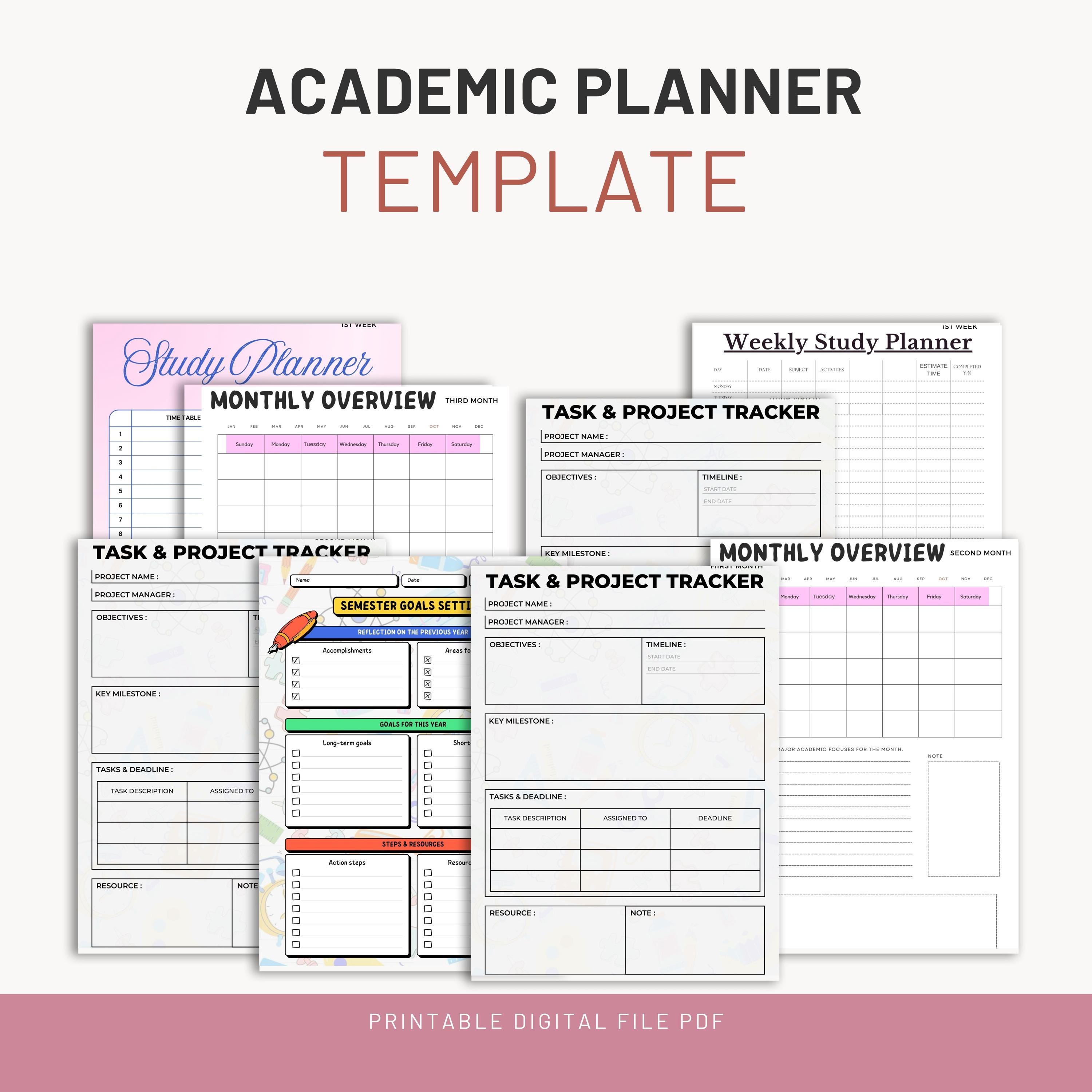 Academic Weekly Planner Printable College Weekly Schedule, College ...