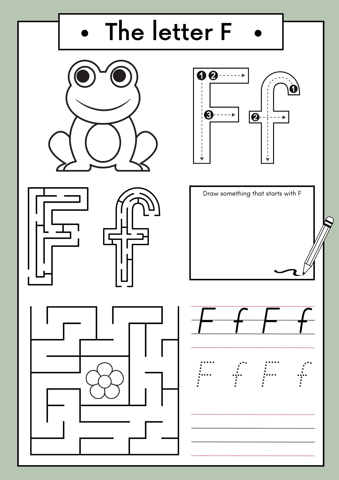 Letter F Worksheets Cut And Paste