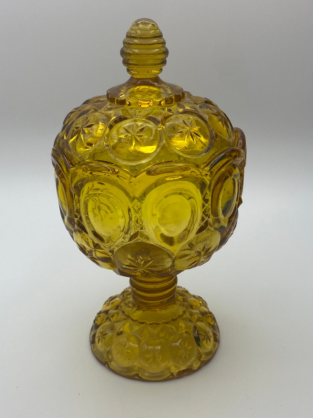 Kanawa Moon N Stars Lidded Candy Jar Amber - Etsy