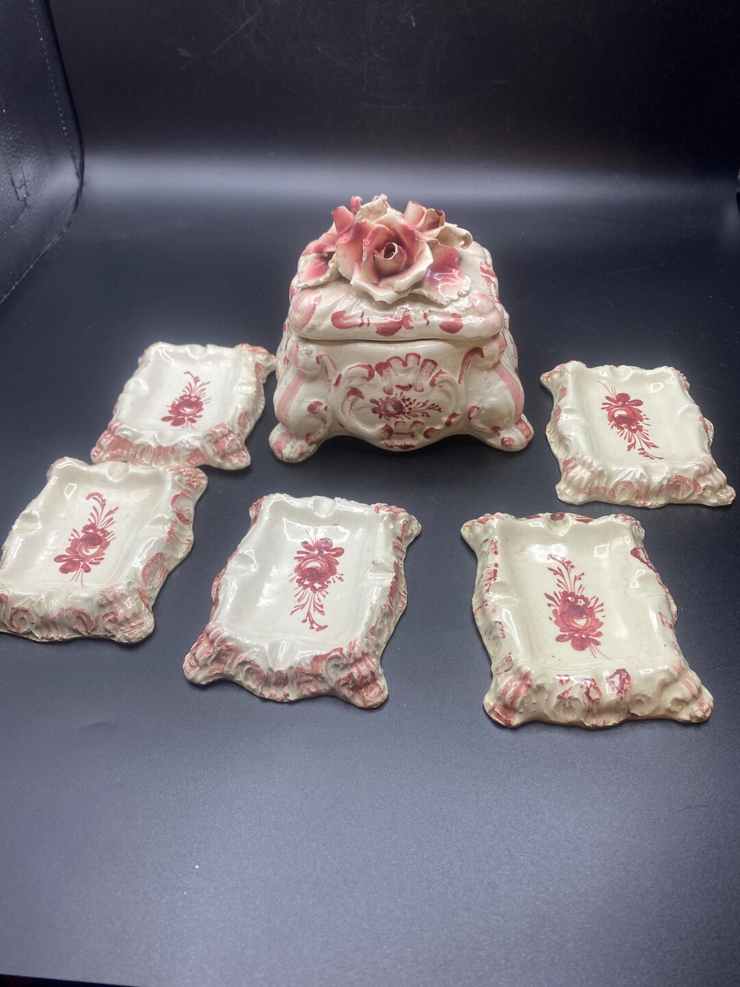 Cigarette Box With 5 Ashtrays Victorian - Etsy