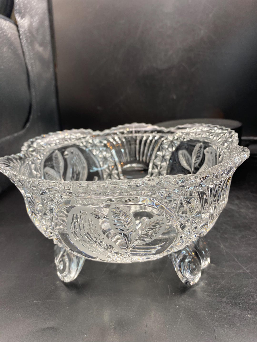 Hofbauer Byrdes Collection Crystal Footed Bird Bowl - Etsy