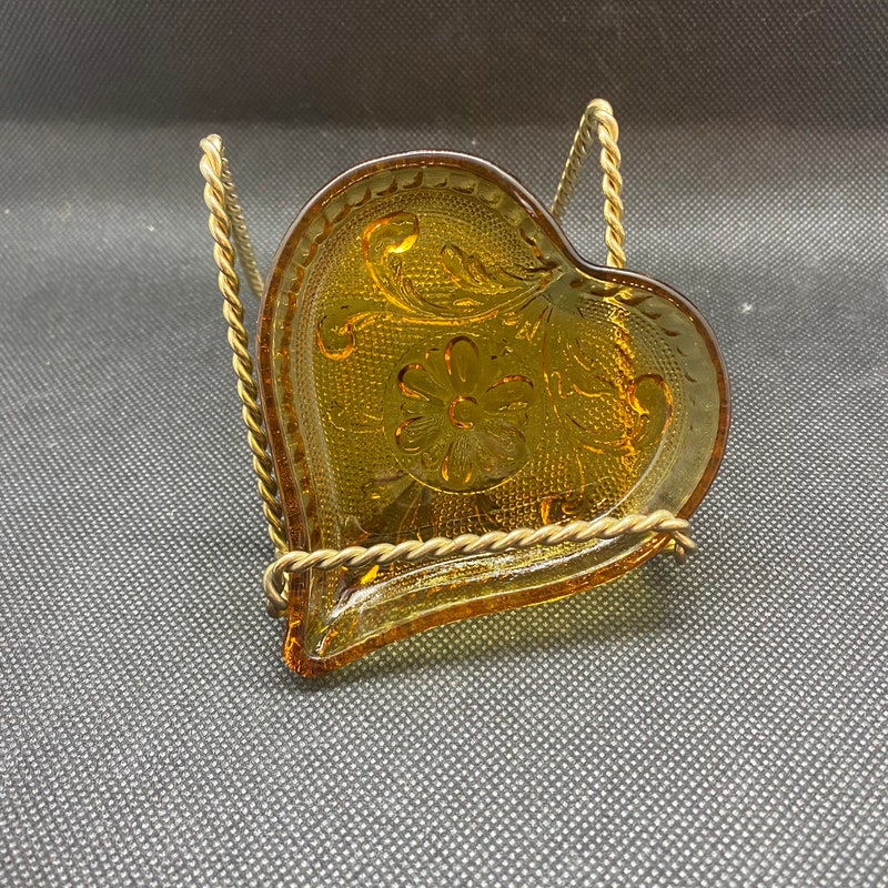 Tiara Amber Glass Tray - Etsy