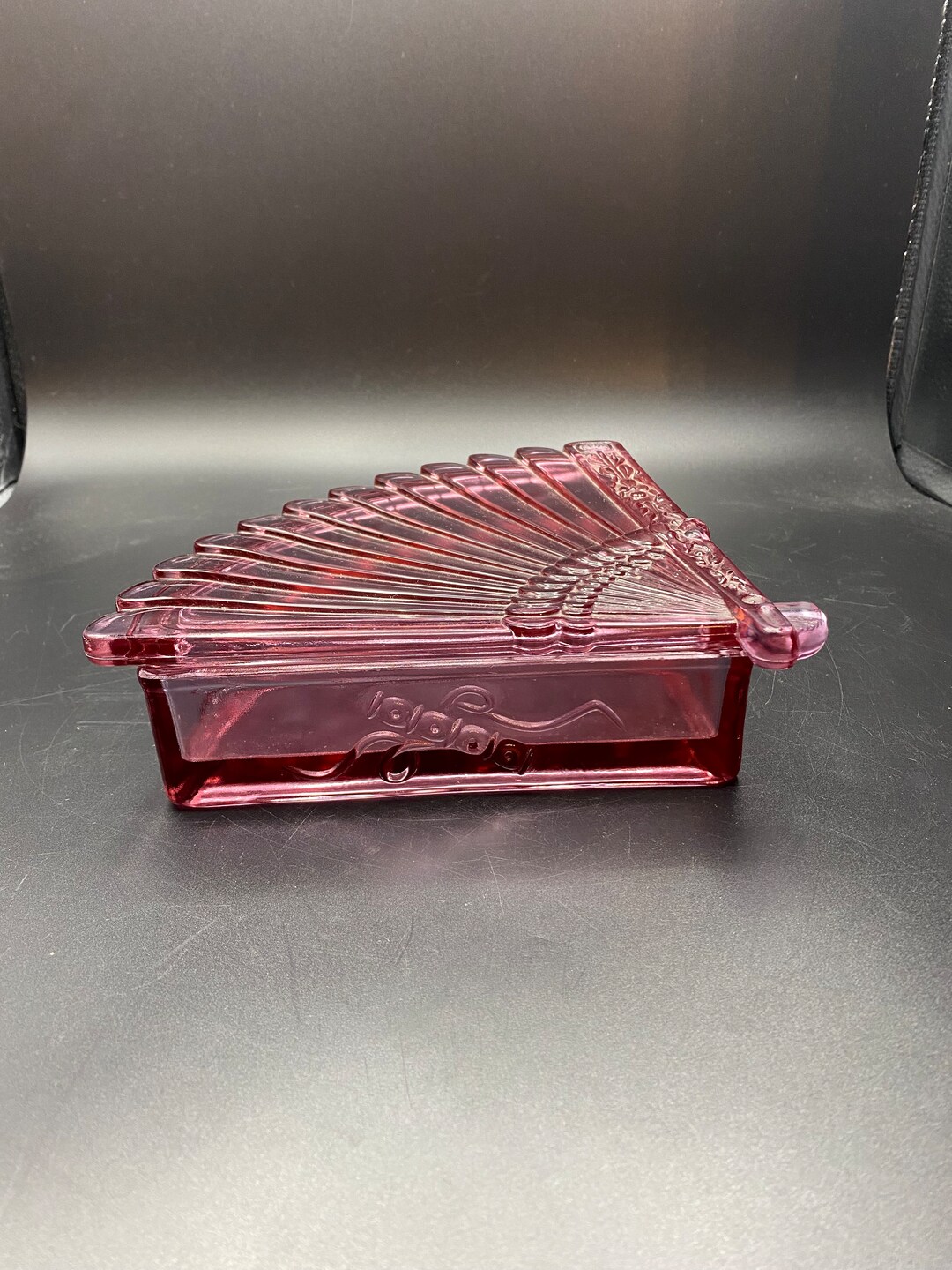 Tiara Glass Vanity Fan Box - Etsy