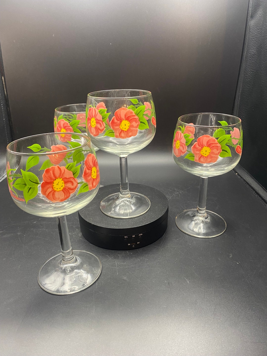 Desert Rose Wine Goblets Set of 4 - Etsy