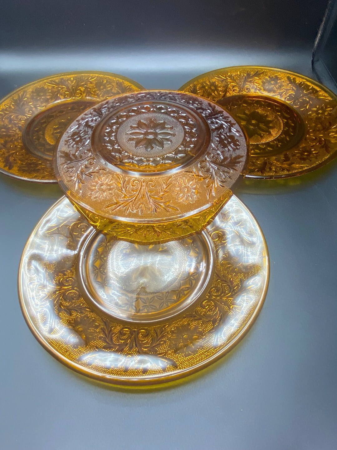 Tiara Amber Sandwich Glass Dinner Plate - Etsy