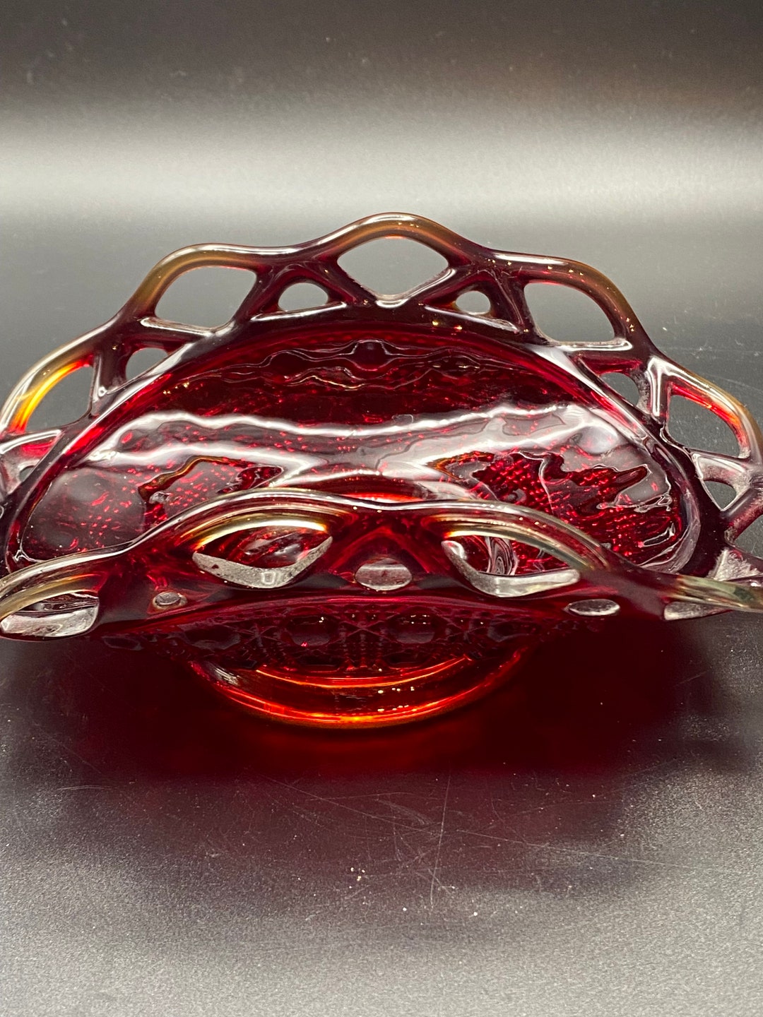 Imperial Amberina Lace Edge Mini Banana Boat - Etsy