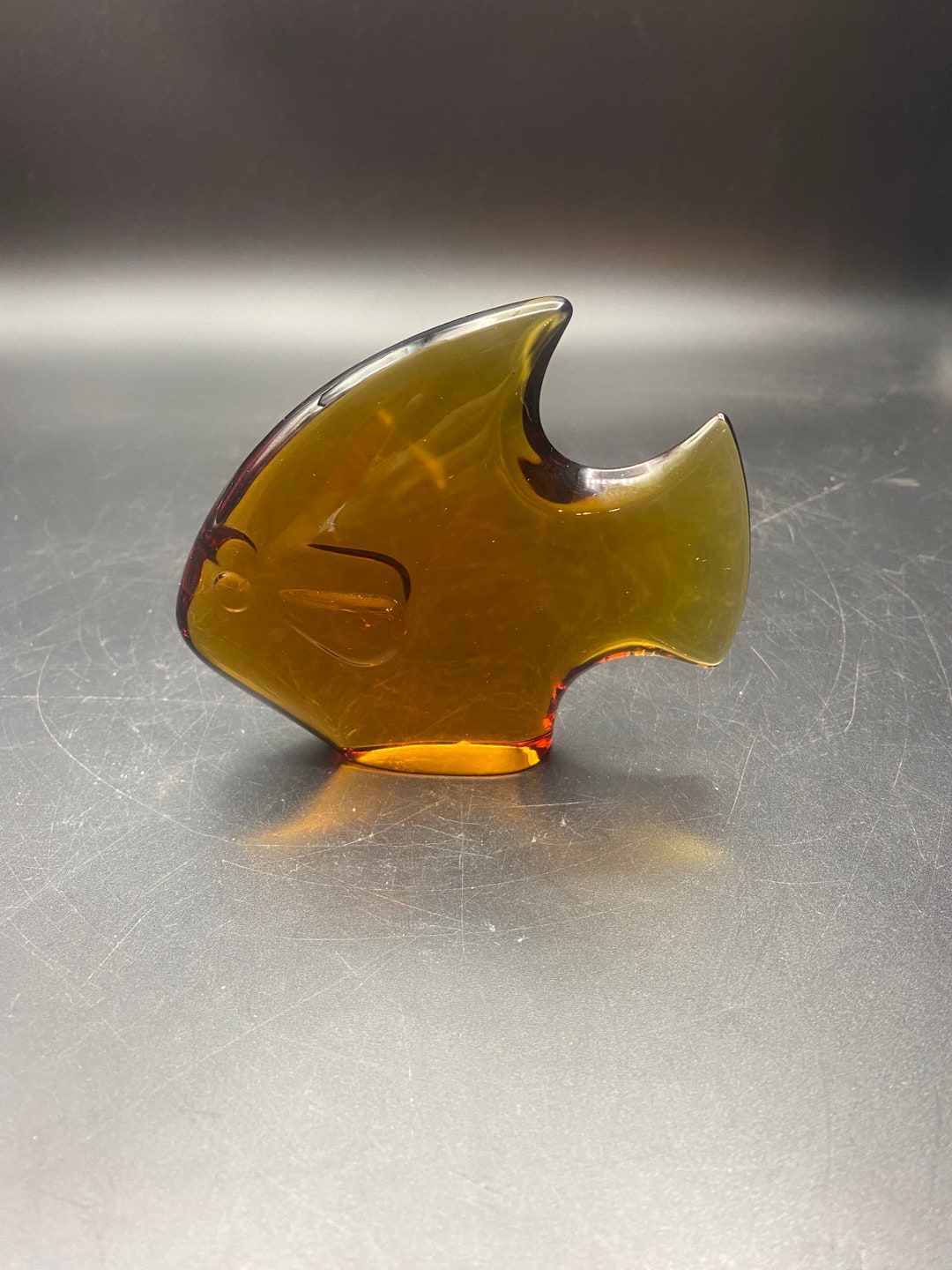German Lead Crystal Amber Fish - Etsy