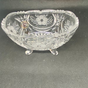 24% Lead Crystal Oval Footed Bowl From Germany - Etsy