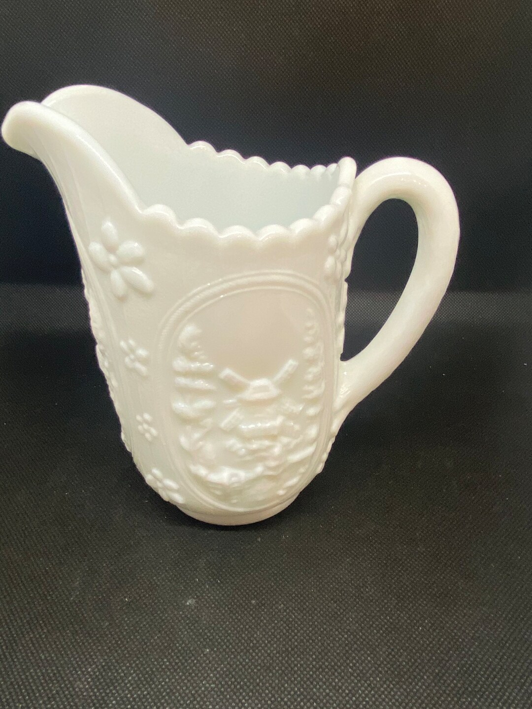 Imperial Glass Milkglass Medium Pitcher Windmill - Etsy