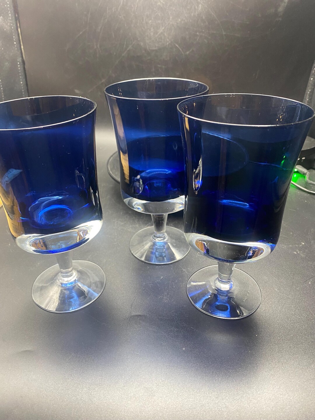 Denby Mirage Blue Water Goblets - Etsy